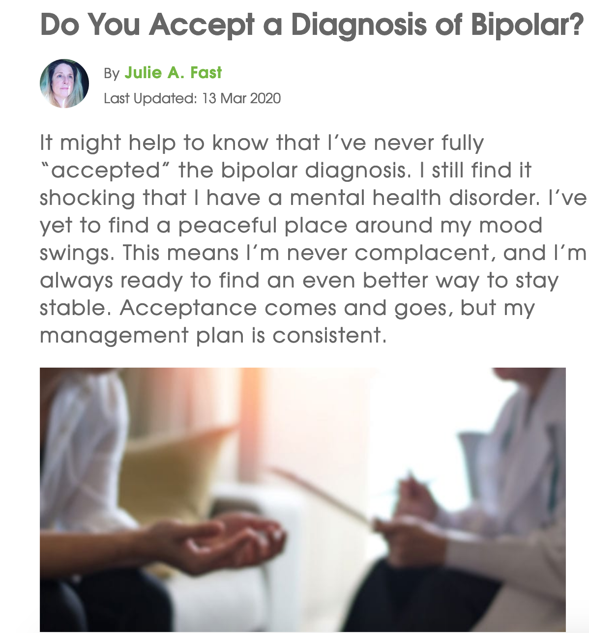 My Thoughts on Acceptance of the Bipolar Disorder Diagnosis « Straight ...
